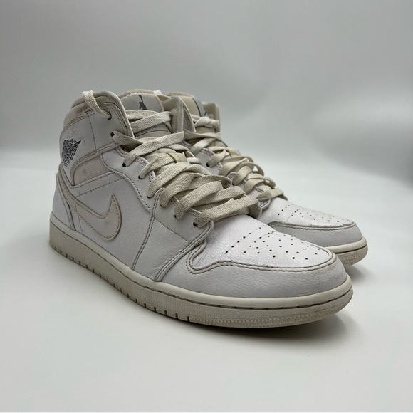 Nike | Shoes | Nike Air Jordan Mid Mens White High Top Sneakers | Poshmark